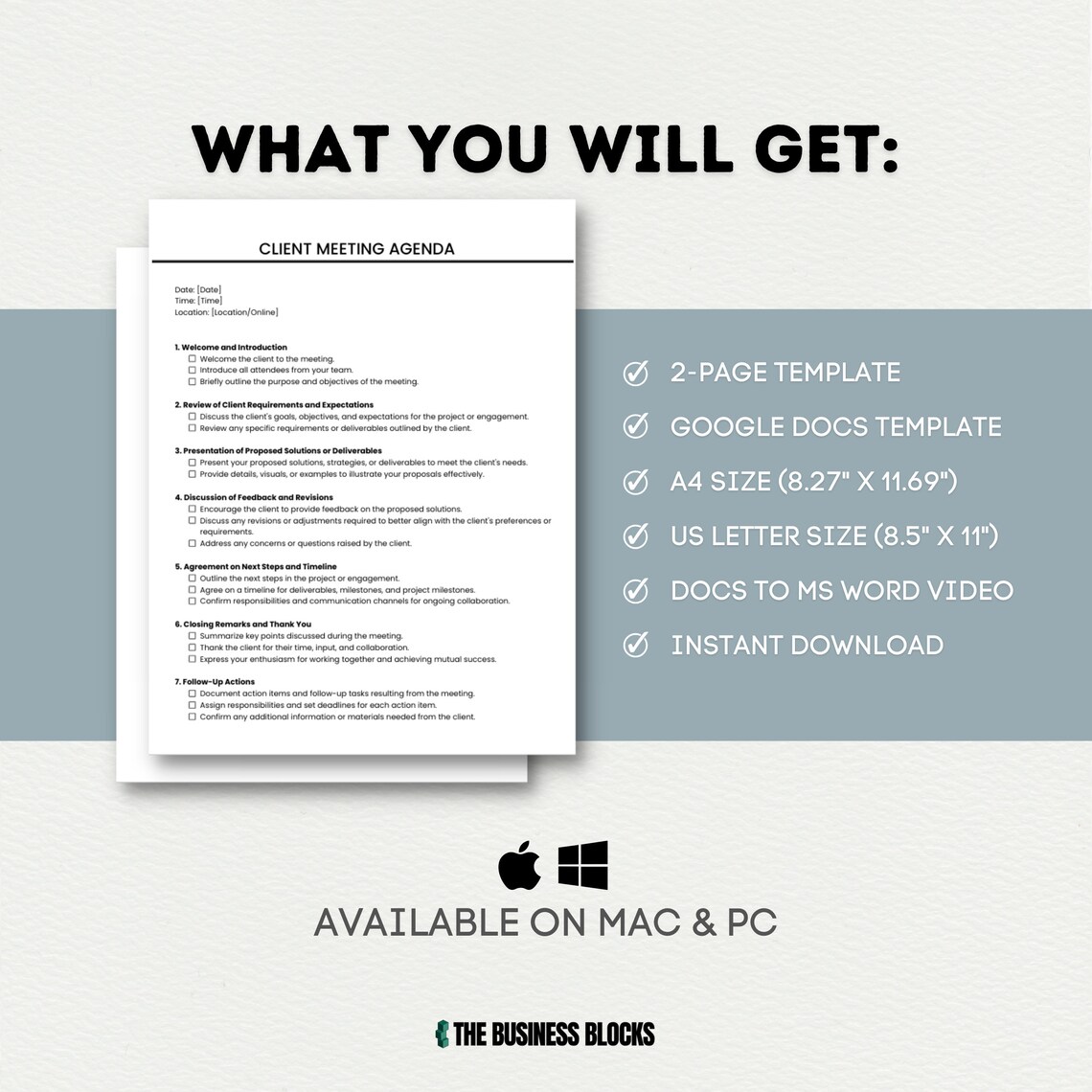 Client Meeting Agenda Template Business Meeting Agenda Client ...