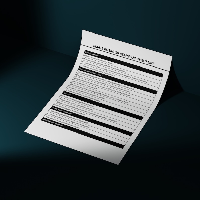 Small Business Start-up Checklist Template (google Docs, MS Word) - Etsy
