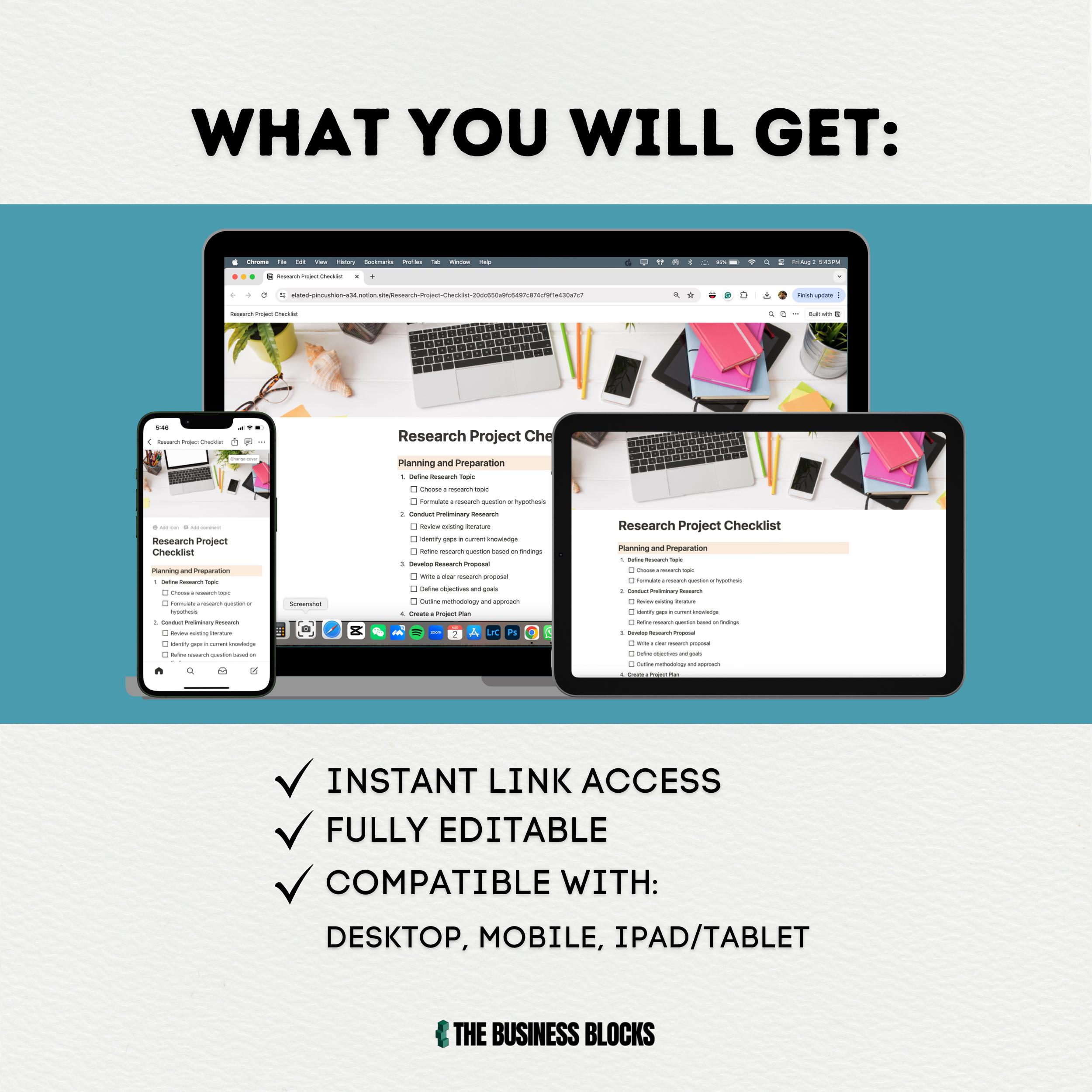 Notion Research Project Checklist Template (digital Download) - Etsy