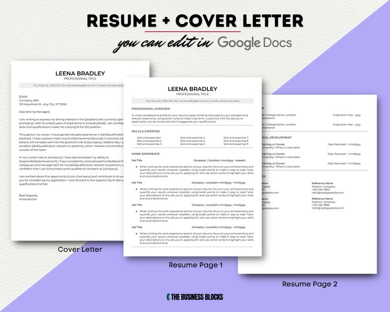 Simple Resume Template ATS Word Resume Template Cover Letter Good ...