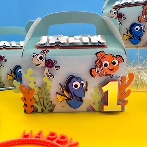 Finding Nemo Favor Boxes First Birthday Party Decorations Under the Sea ...