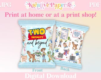 Digital Toy Story Two Infinity and Beyond Chip Bag/treat Bag Template ...