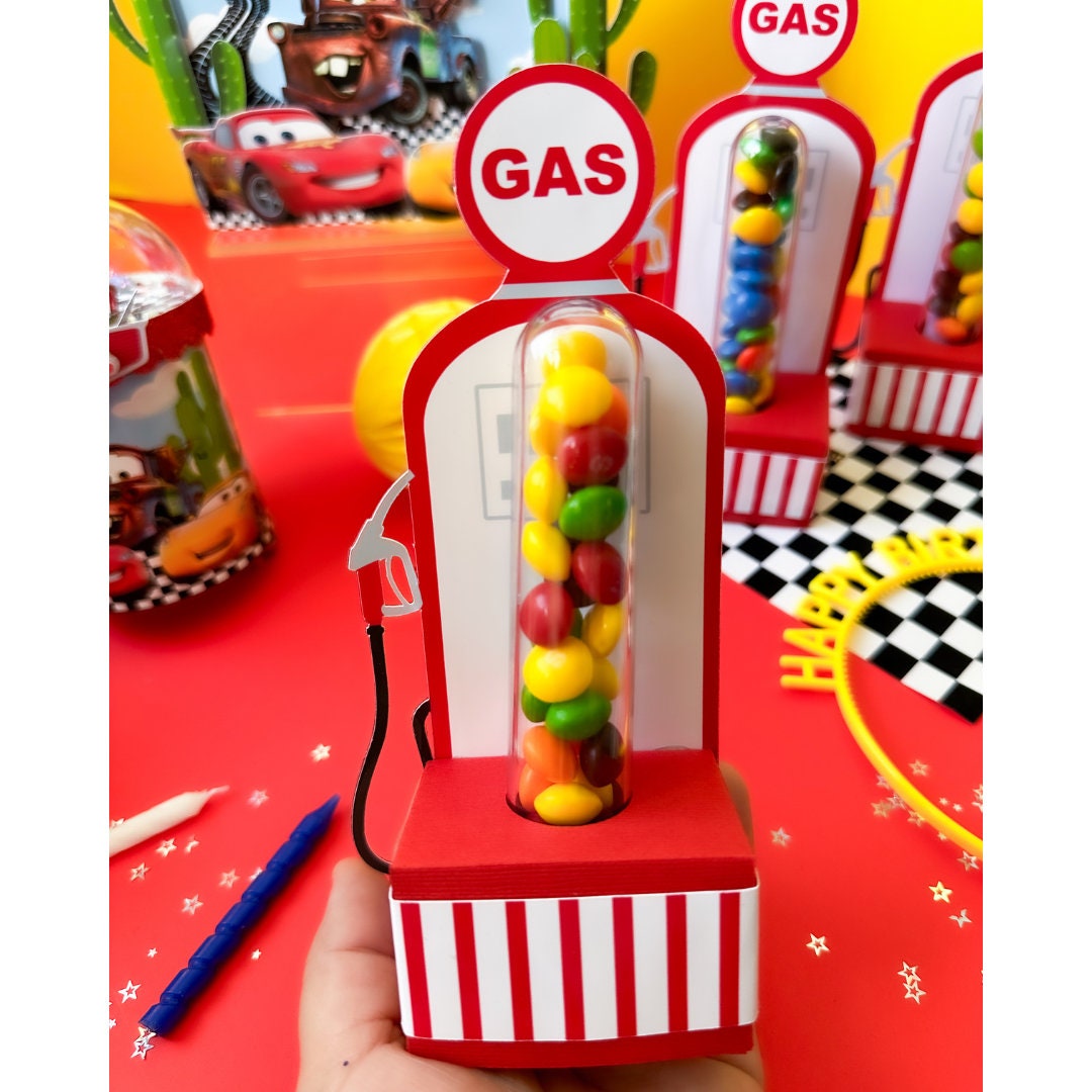 Gas Station Candy Tube Boxes, Cars Birthday Party Favors, Red White ...