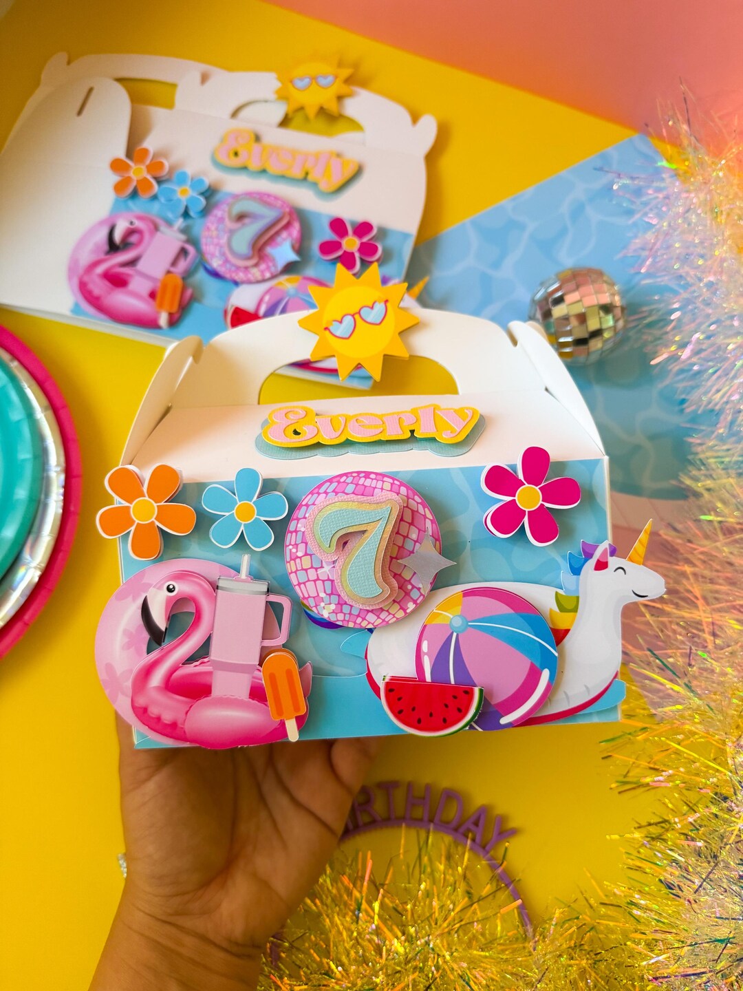 Preppy Pool Party Favor Boxes, Preppy Birthday Party Decor, Swimming ...