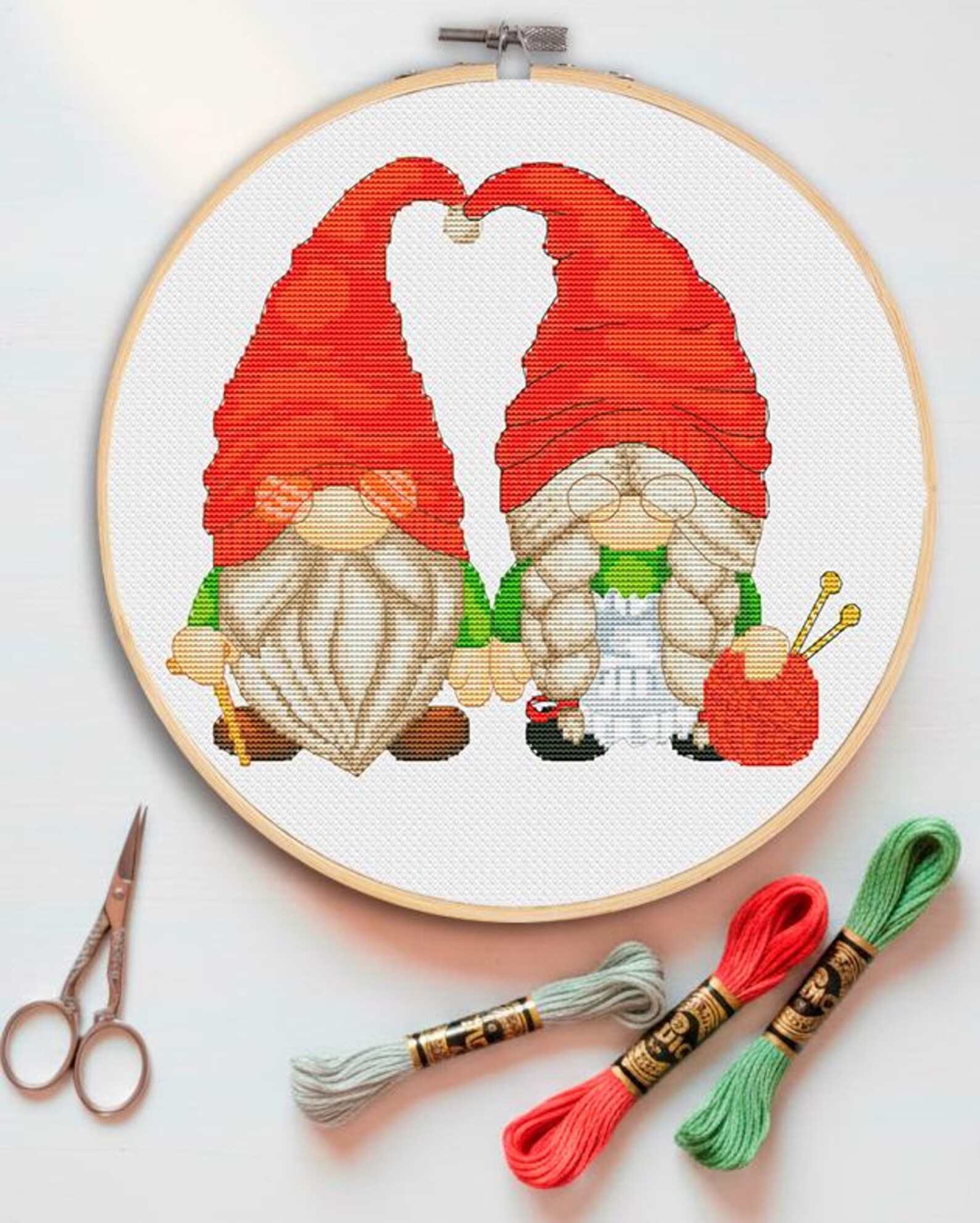 Grandparents, Cross Stitch Pattern, Counted Cross Stitch, Gnomes Cross ...
