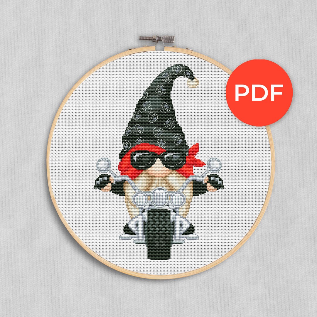 Motorcyclist, Cross Stitch Pattern, Biker Cross Stitch, Cross Stitch ...