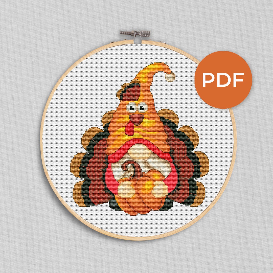 Turkey, Cross Stitch Pattern, Turkey Cross Stitch, Thanksgiving Day ...