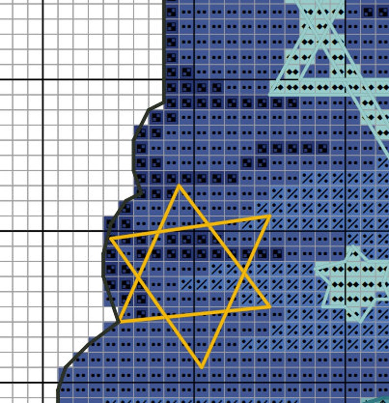 Hanukkah Gnome Cross Stitch Pattern: Jewish Holiday Menorah (digital ...