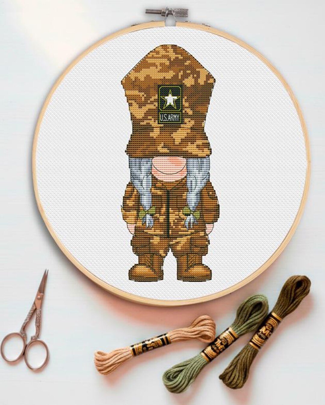 Army Gnome Cross Stitch Pattern: Military Gift (digital Download) - Etsy