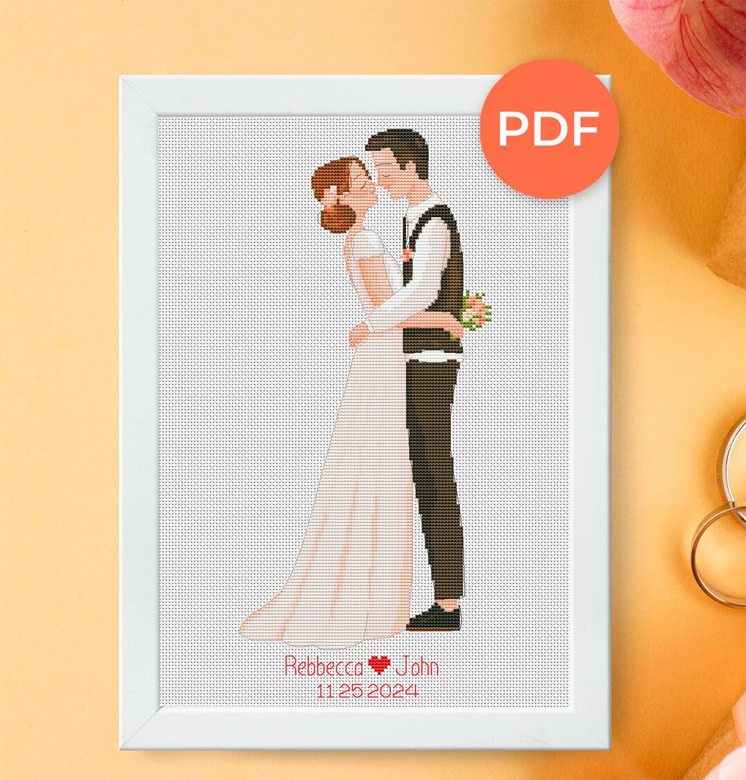 Personalized Wedding Cross-stitch Pattern Add Names & Date - Etsy