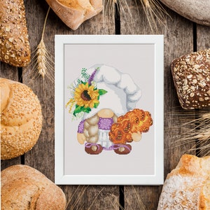 Bread Baker, Gnome Cross Stitch Pattern - Etsy