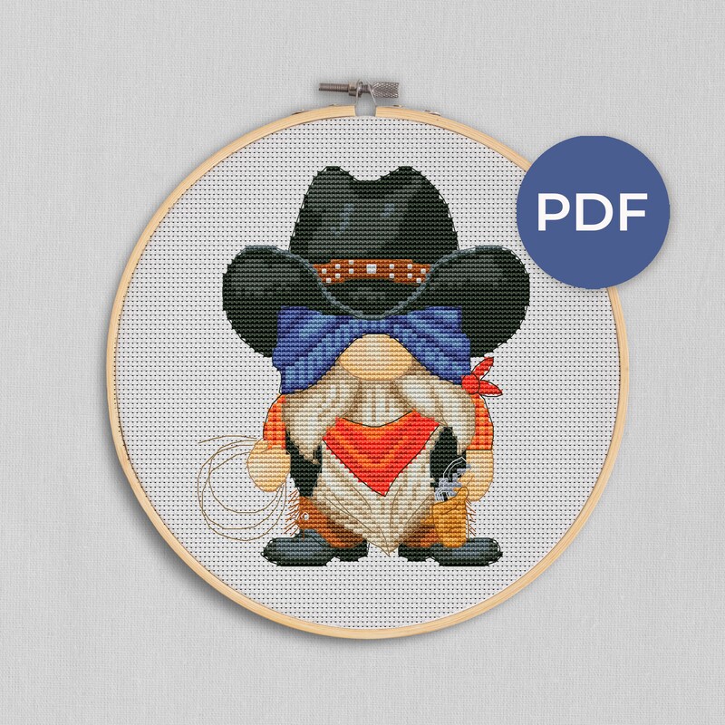Cowboy Cross Stitch - Etsy