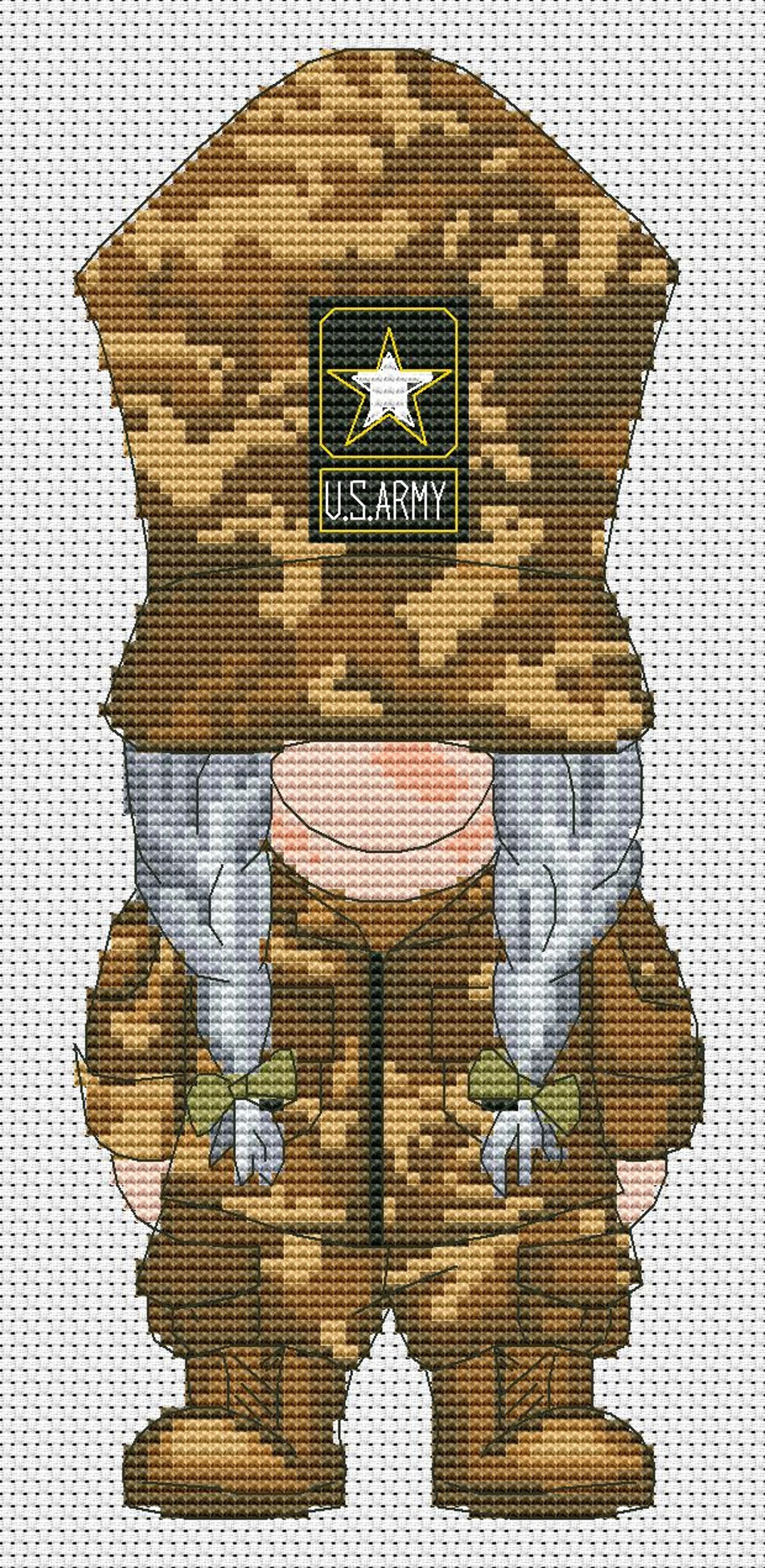 Army Gnome Cross Stitch Pattern: Military Gift (digital Download) - Etsy