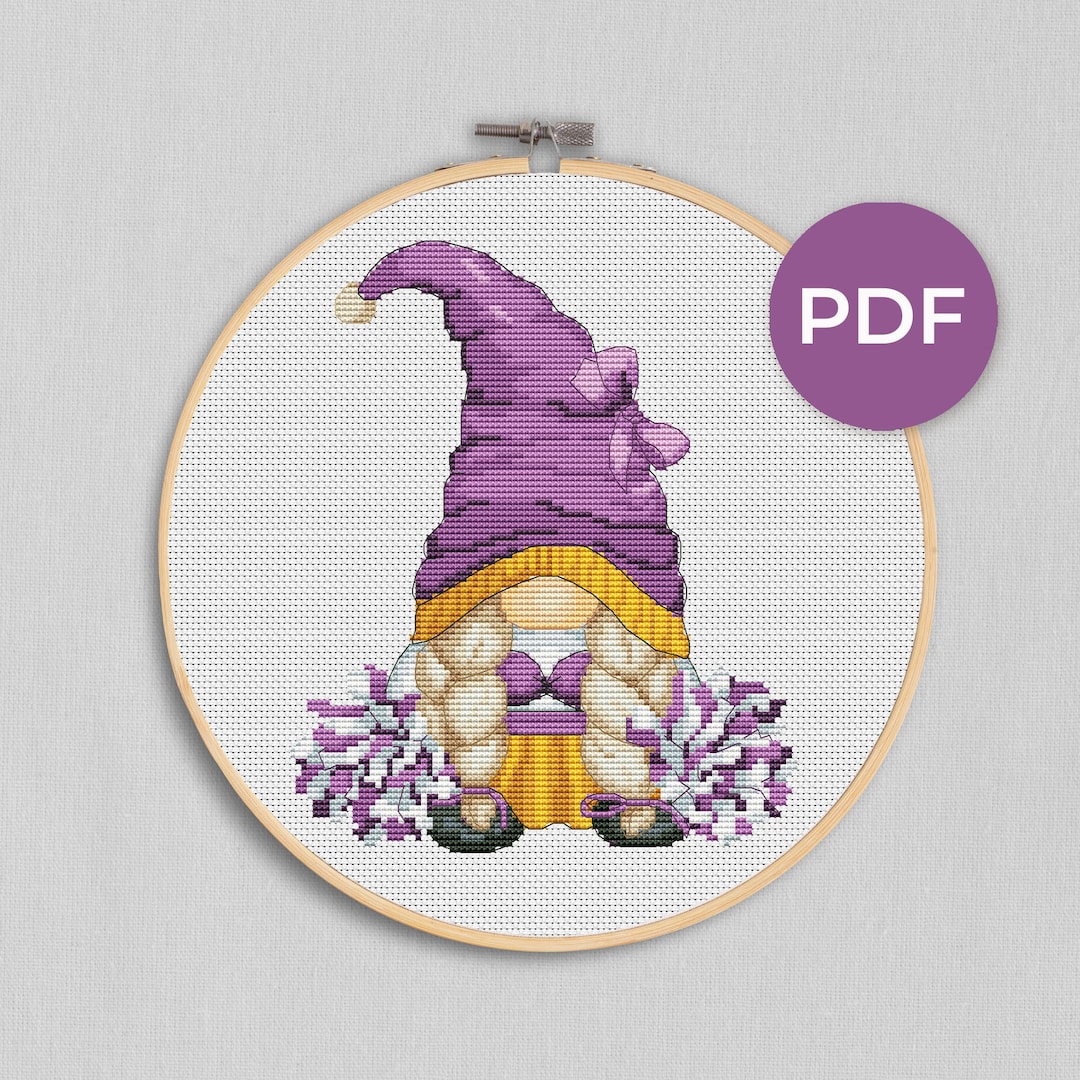 Cheerleader, Cross Stitch, Cheerleading Cross Stitch, Gnomes Cross ...