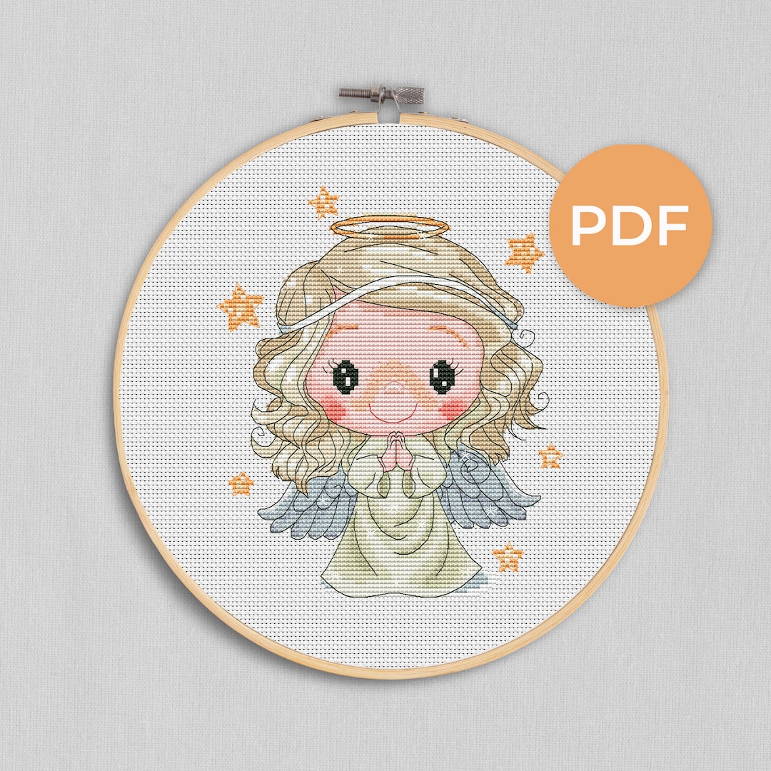 Angel, Cross Stitch Pattern, Angel Cross Stitch, Counted Cross Stitch, Modern Cross Stitch ...