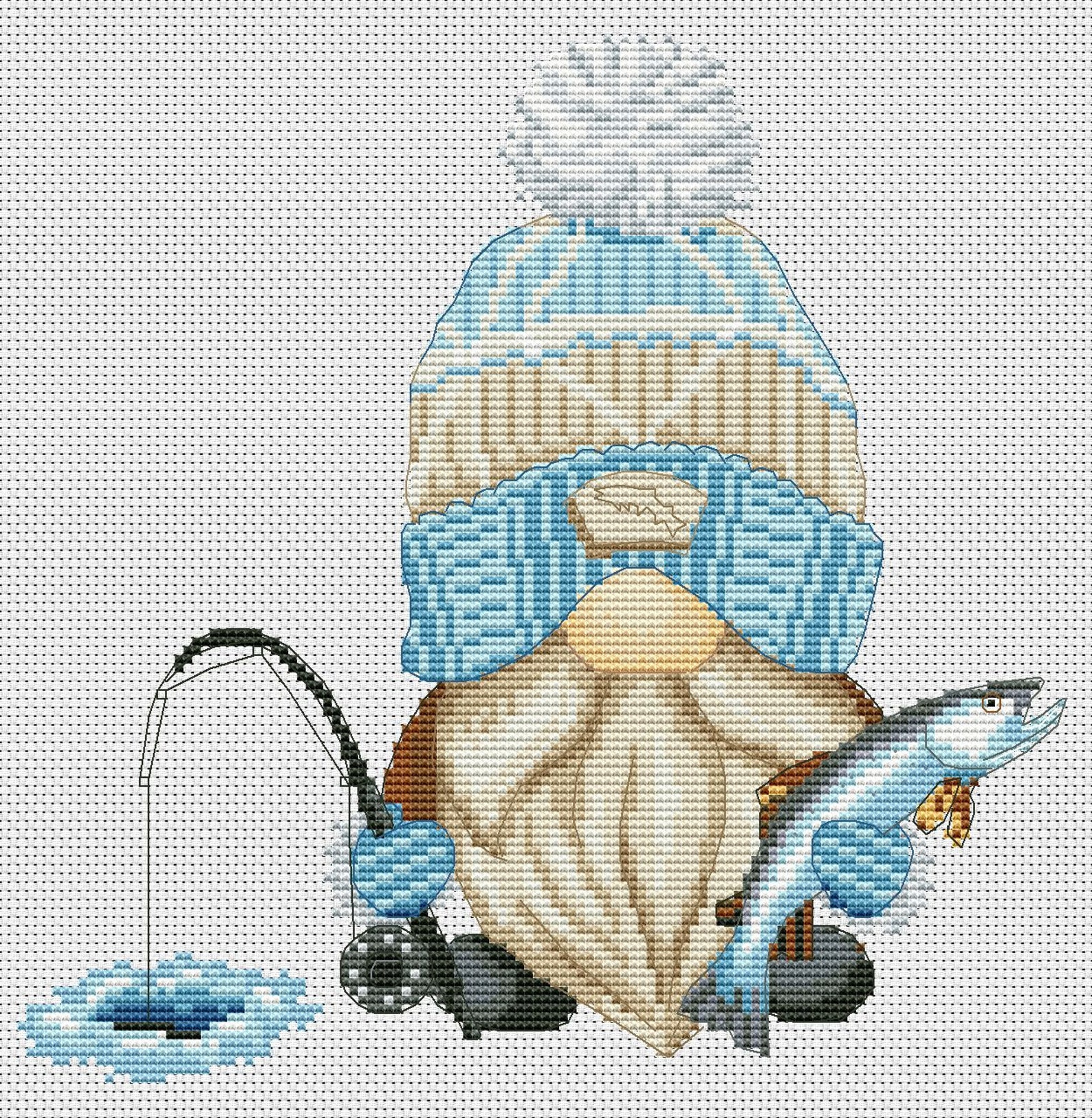 Fisherman Cross Stitch Pattern Fishing Cross Stitch Modern - Etsy
