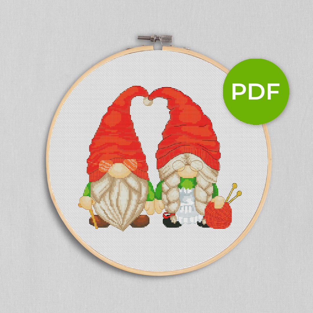 Grandparents, Cross Stitch Pattern, Counted Cross Stitch, Gnomes Cross ...