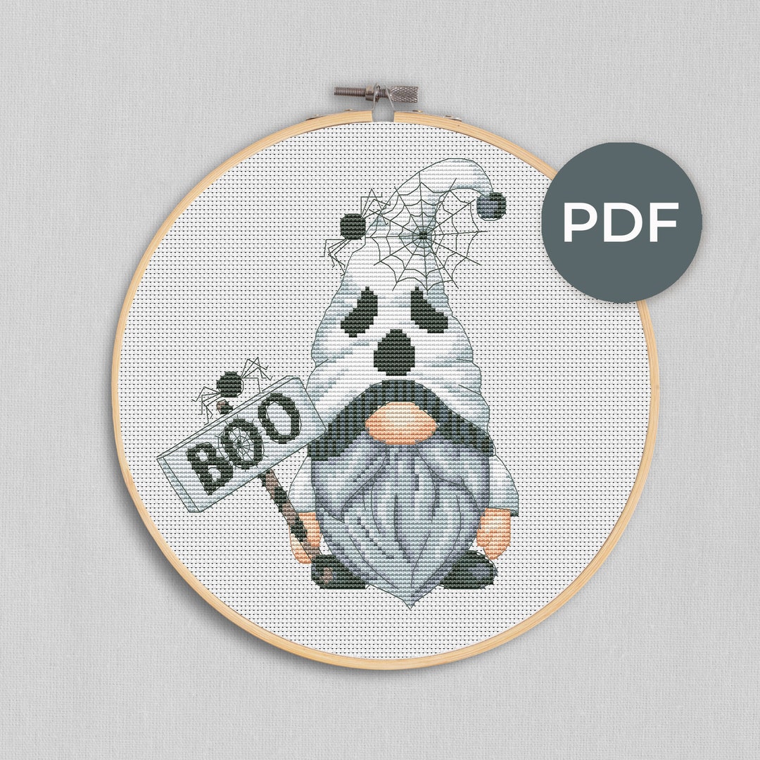 Ghost, Cross Stitch Pattern, Creepy Cross Stitch, Ghost Cross Stitch ...