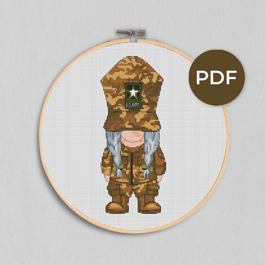 Army Female, Cross Stitch, US Army Cross Stitch, Gnomes Cross Stitch ...