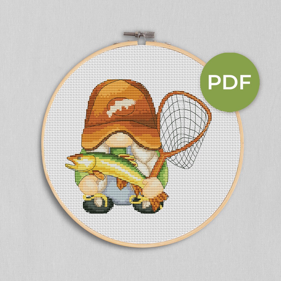 Fisherwoman Cross Stitch Pattern Fishing Cross Stitch - Etsy