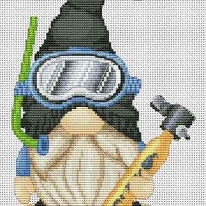 Diving Gnome, Cross Stitch Pattern, Counted Cross Stitch - Etsy