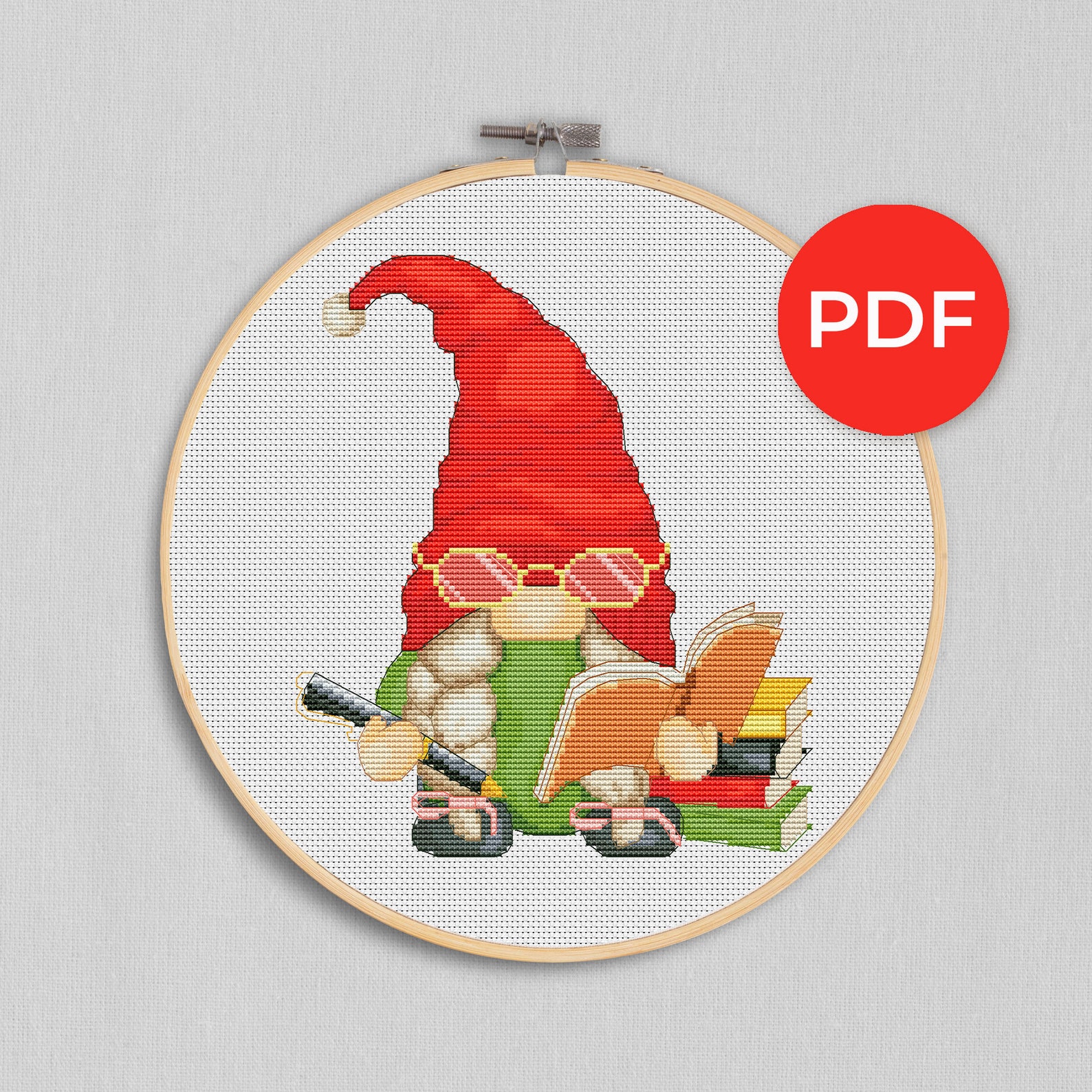 Writer Cross Stitch Gnomes Cross Stitch Counted Cross - Etsy