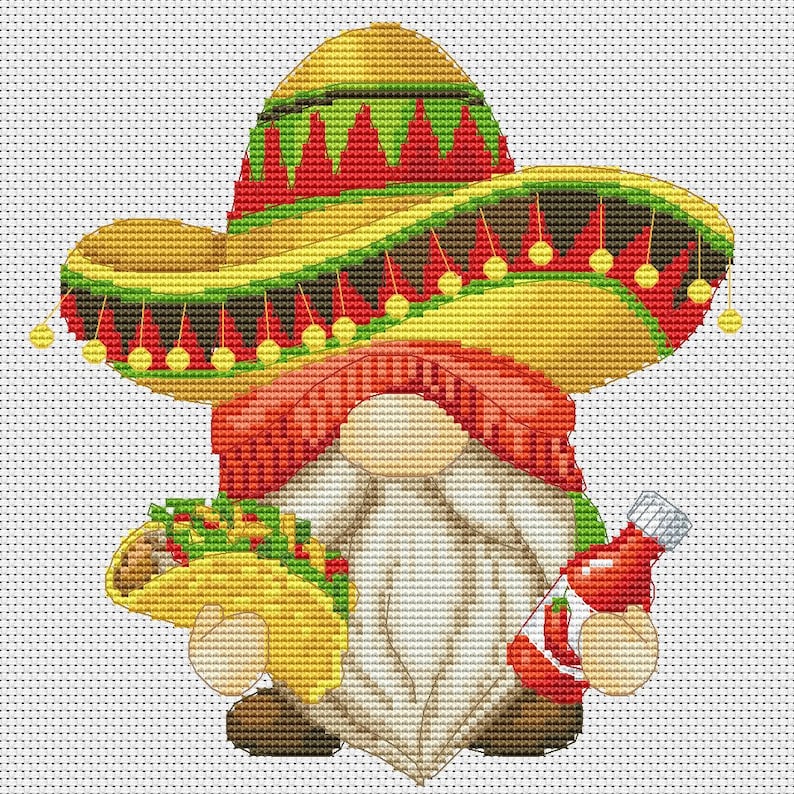 Mexican Cross Stitch Pattern Mexico Cross Stitch Gnomes - Etsy