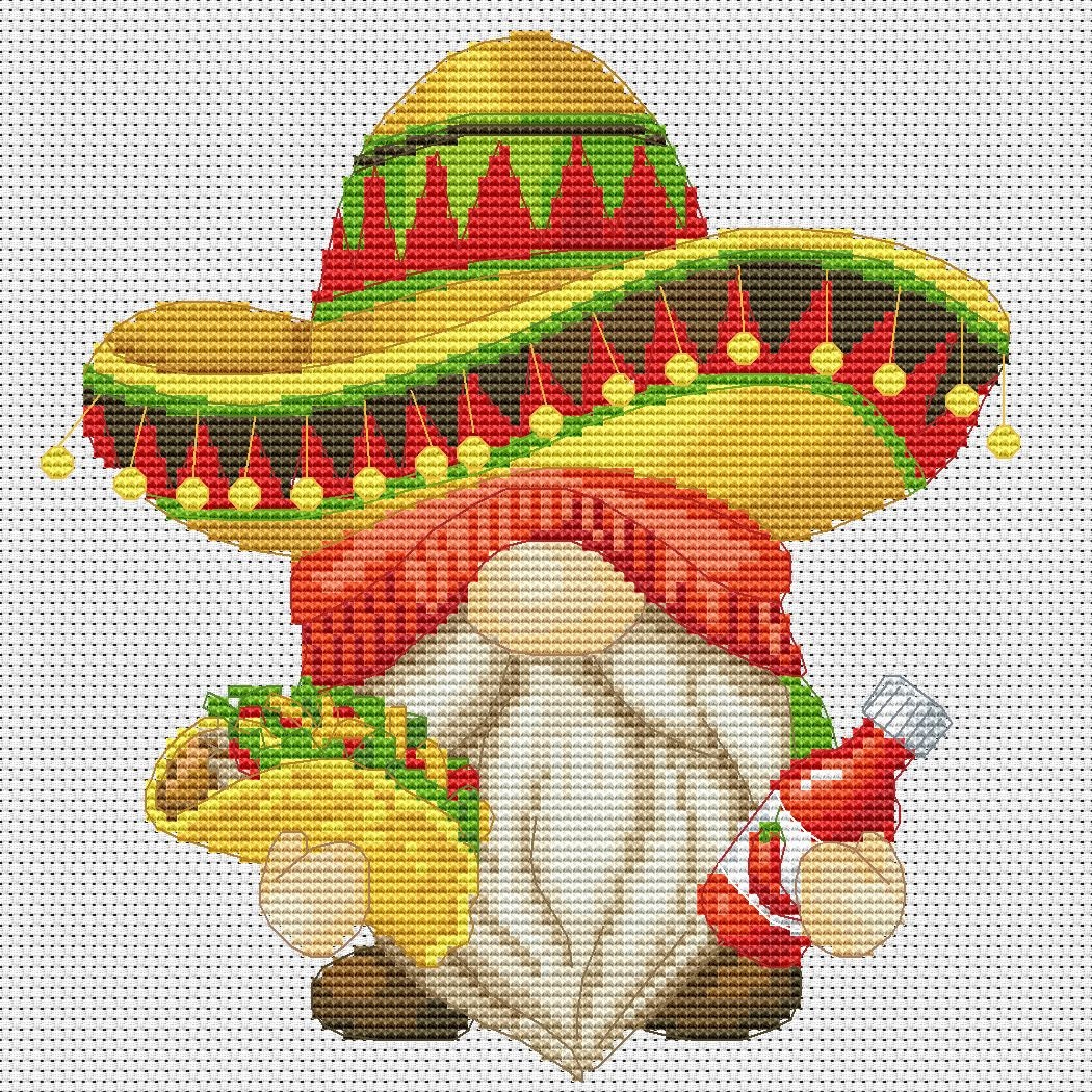Mexican Cross Stitch Pattern Mexico Cross Stitch Gnomes - Etsy