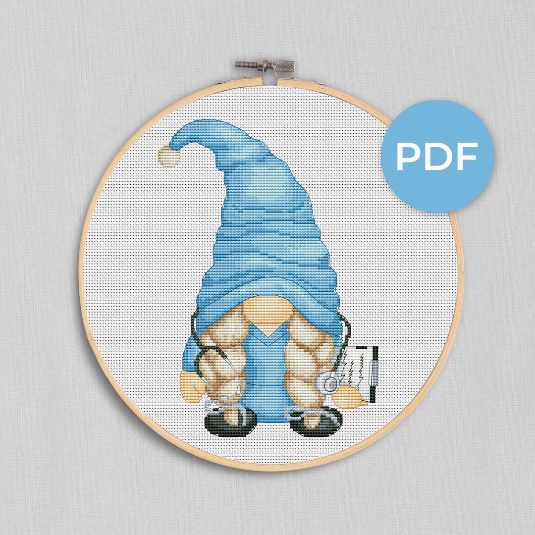 Cross Stitch Pattern, Nurse Cross Stitch, Gnomes Cross Stitch, Nurse ...