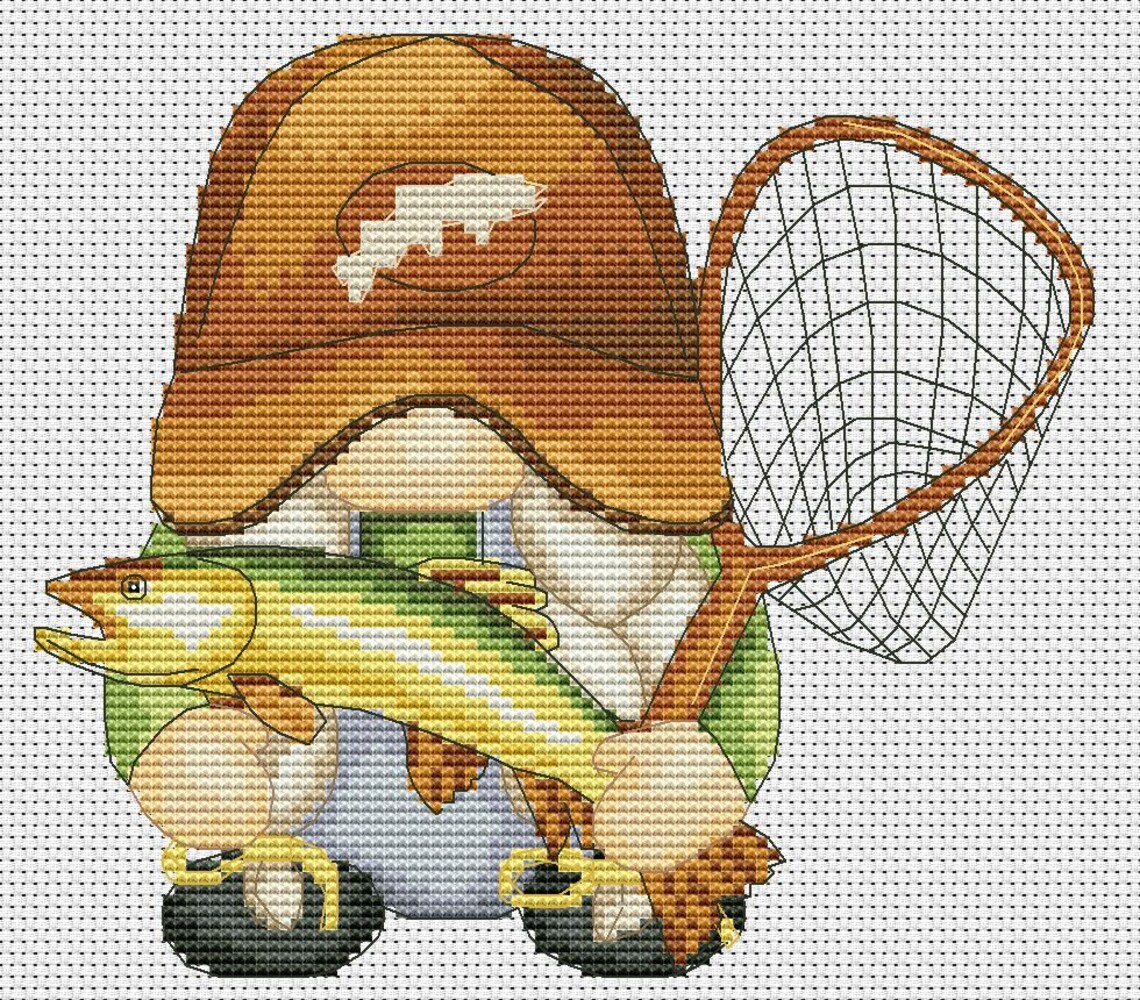 Fisherwoman Cross Stitch Pattern Fishing Cross Stitch - Etsy