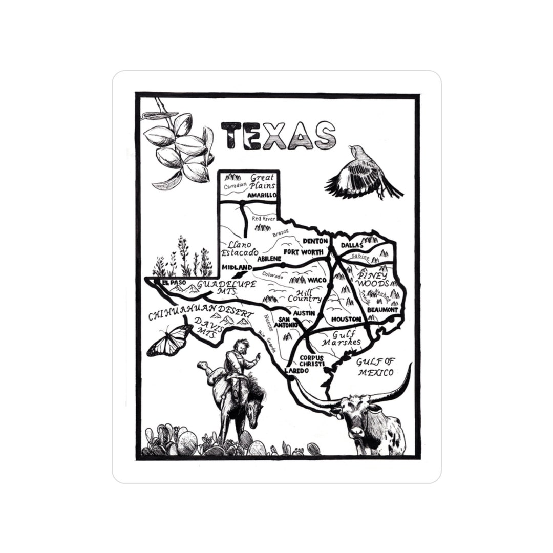 TEXAS State Sticker Decal Texas Vinyl Stickers Texas Art Sticker Laptop ...
