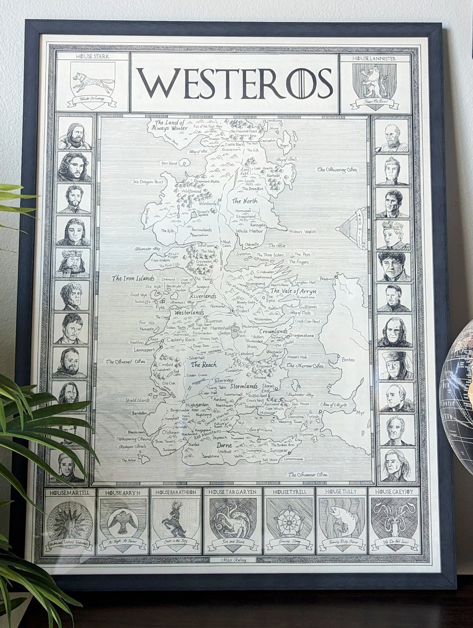 Game of Thrones Westeros Hand Drawn Map - Etsy