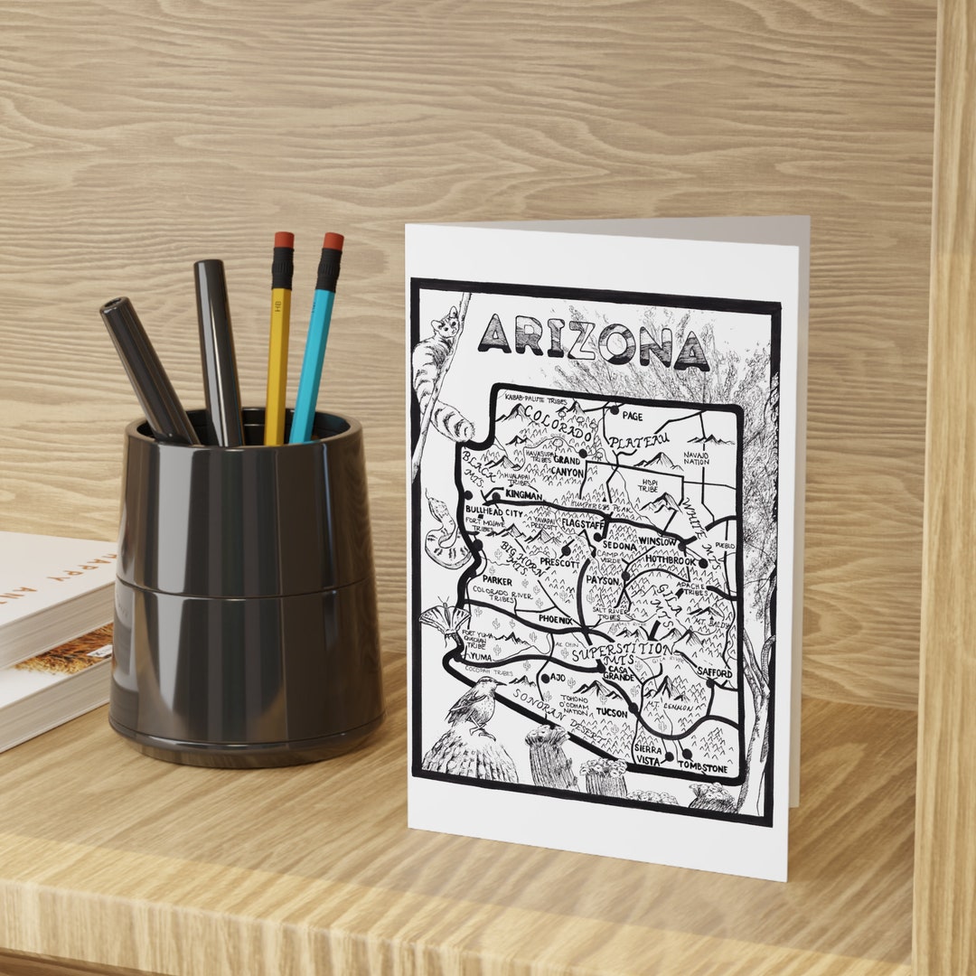 ARIZONA State Symbols Notecards 1 or 10 Pcs With Envelopes Unique ...
