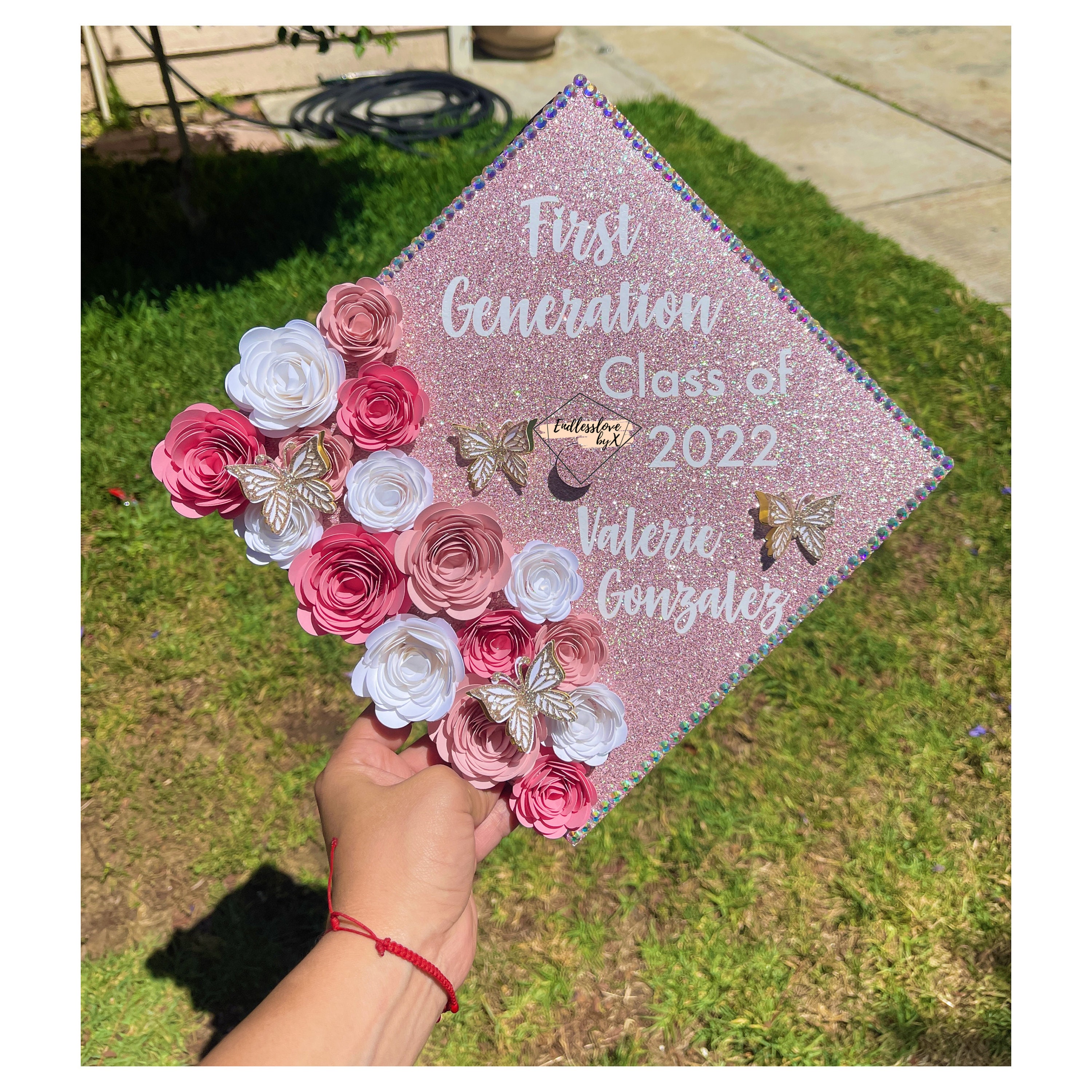 Graduation Cap Topper Pink Glitter First Generation Class 2023 Mexico ...