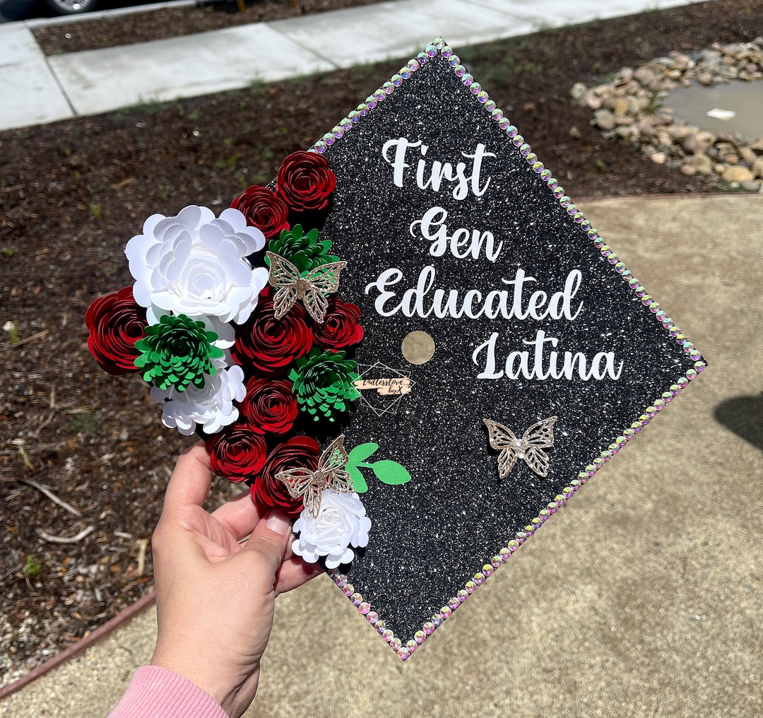 Graduation Cap Topper Mexico Flag Colors First Gen Educated Latina ...