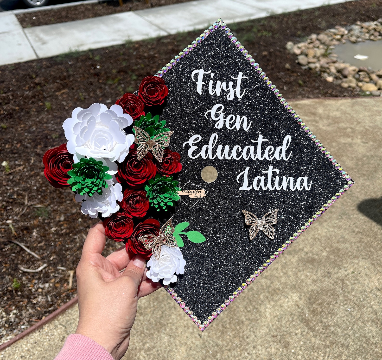 Graduation Cap Topper Mexico Flag Colors First Gen Educated Latina ...