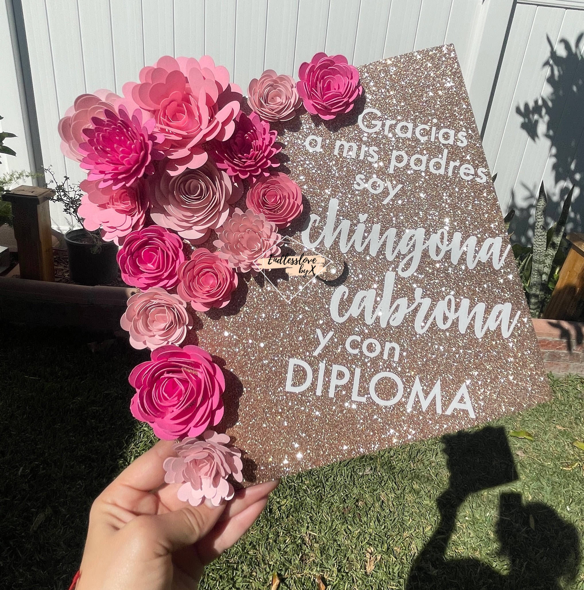 Rose Gold Chingona Cabrona Y Con Diploma Grad Cap Topper Class - Etsy