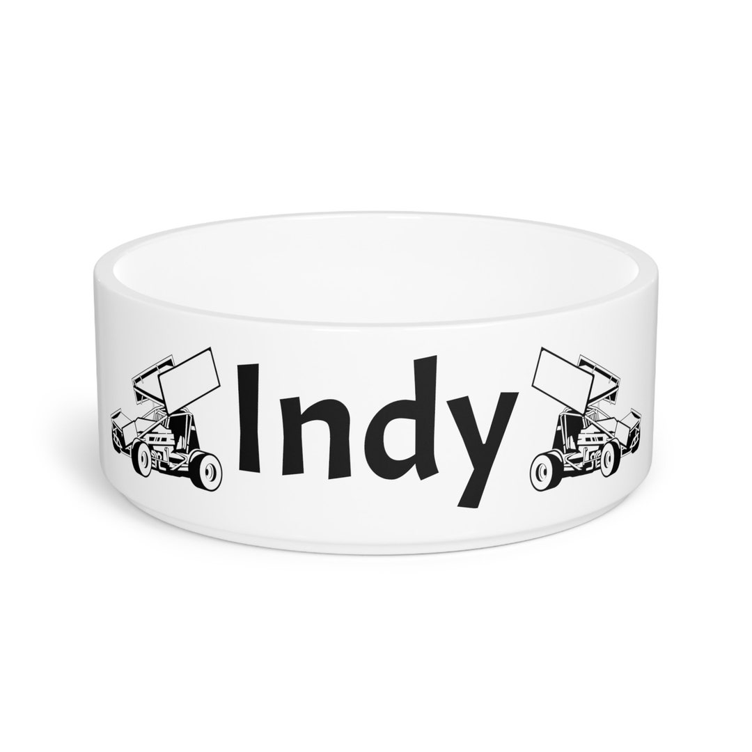 Personalized Pet Bowl, Sprint Car Racing Food Bowls, Winged Cars Dog ...