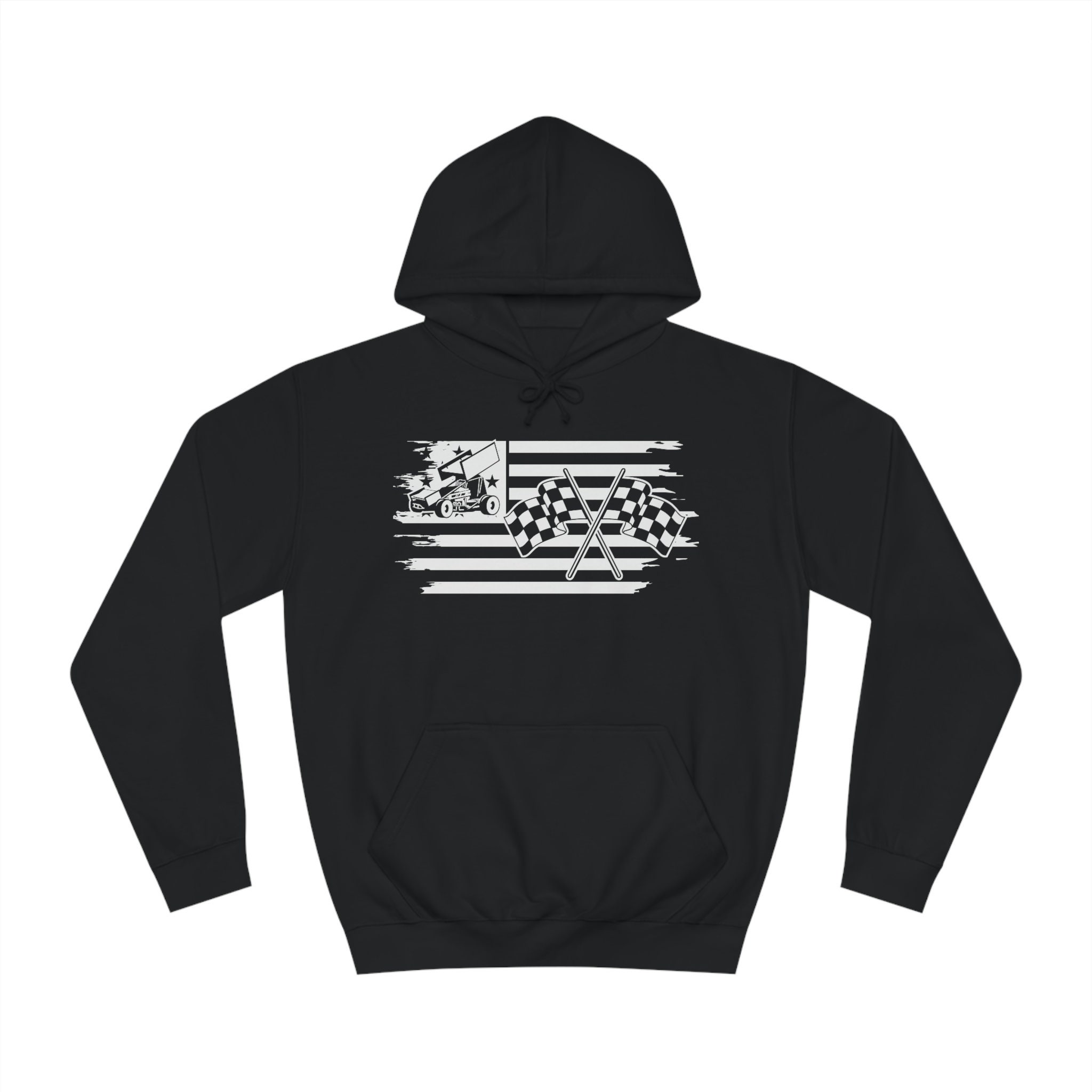 Sprint Car Racing American Flag Hoodie, Winged Cars Sweatshirt ...