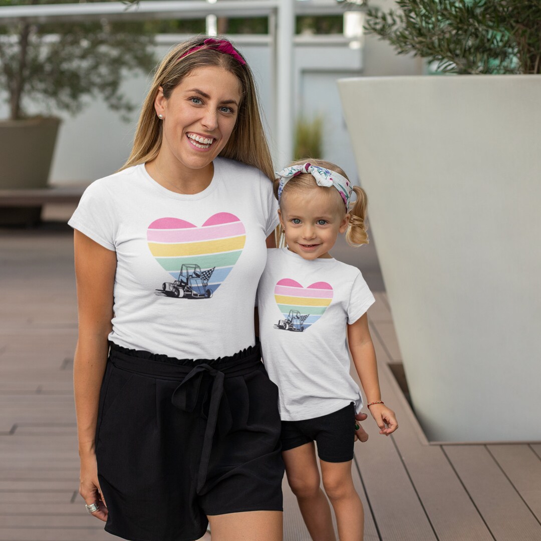 Quarter Midget Racing | Rainbow Heart Kids Shirt | Matching Mom and ...