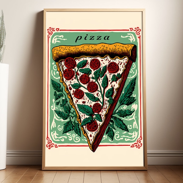 Pizza Poster - Etsy UK