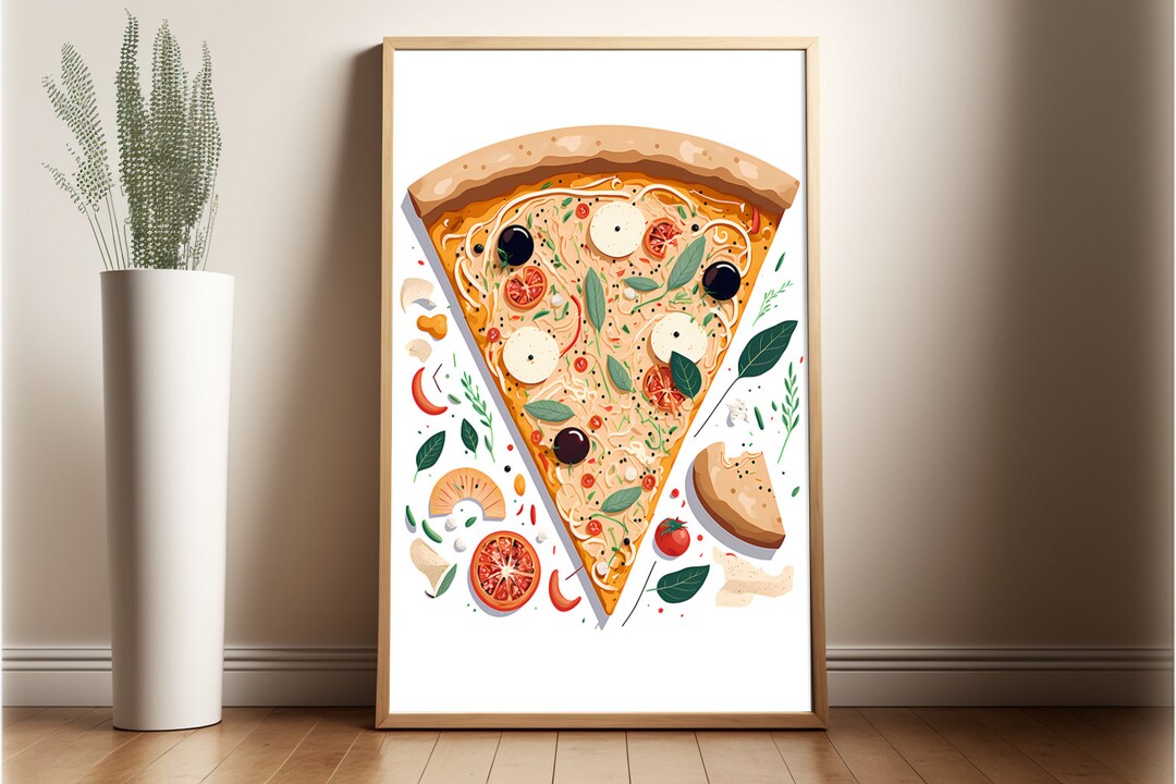 Boho Style Pizza Poster, Kitchen Poster, Boho Decor, Pizza Lover Gift ...