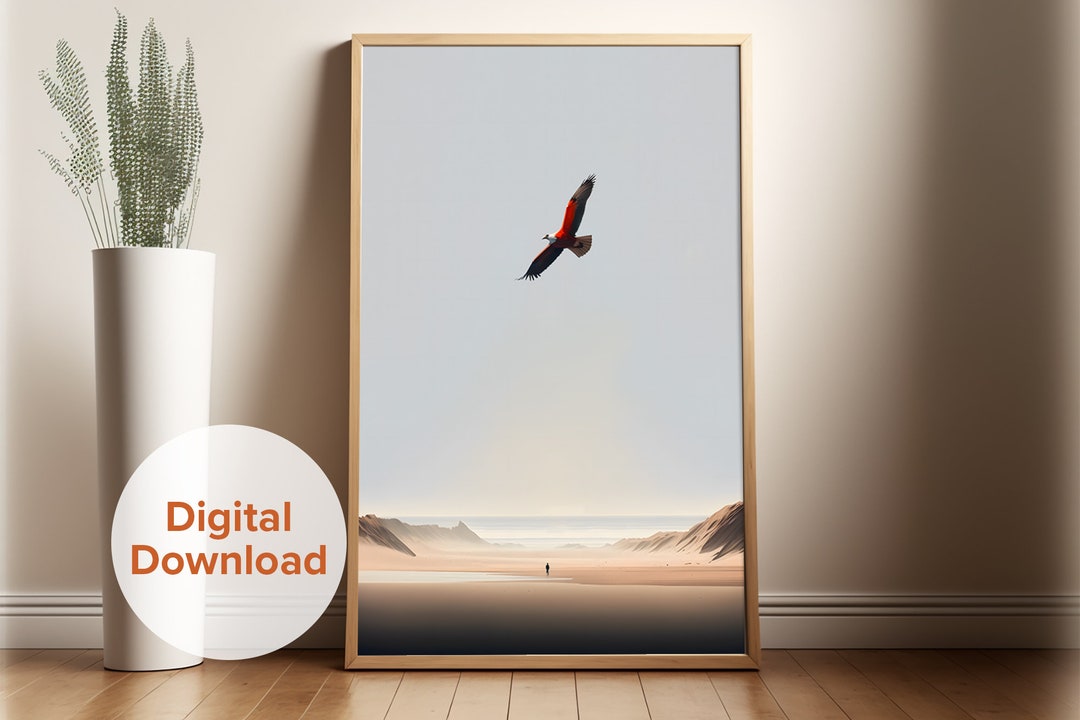 Muted Beach Landscape, Digital Print, Minimalist Wall Art, Nature Decor ...