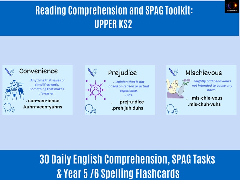 Reading Comprehension and SPAG Toolkit for Upper KS2 Teachers Ages 9-12 ...