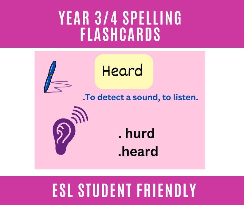 Spelling Flashcards - Etsy