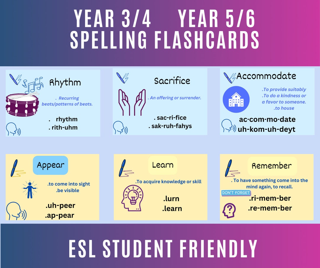 Essential Spelling Flashcards for Years 3, 4, 5, and 6: Enhance ...