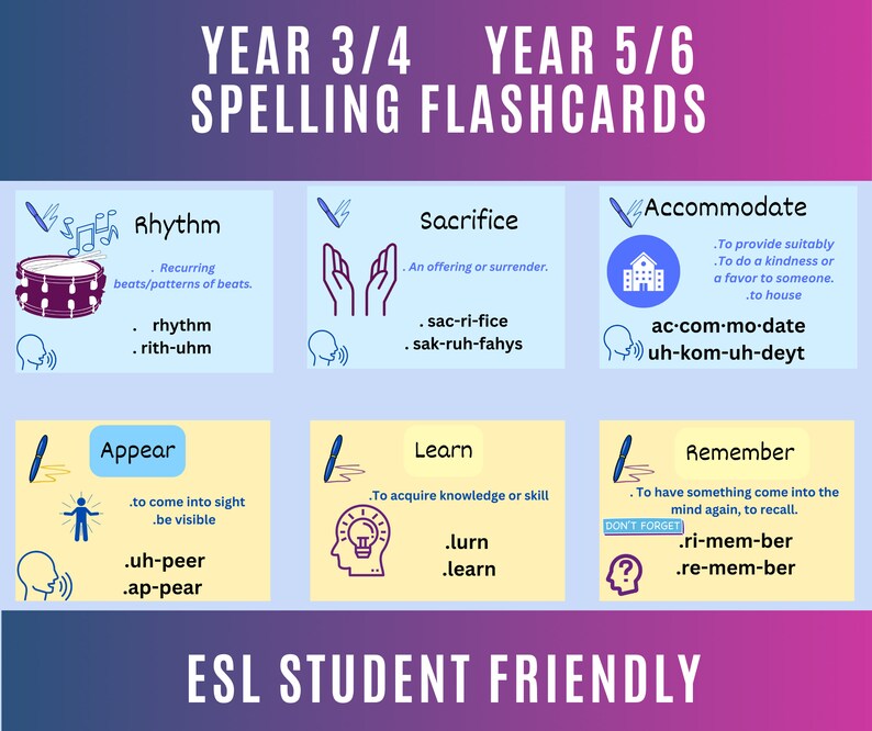 Essential Spelling Flashcards for Years 3, 4, 5, and 6: Enhance ...