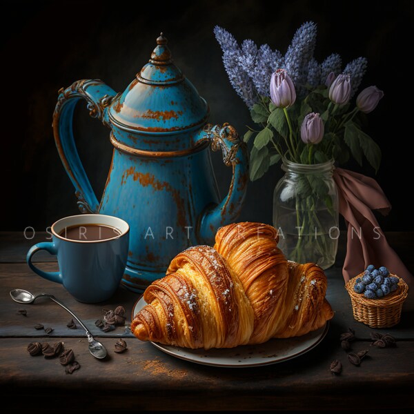 Croissant Art - Etsy