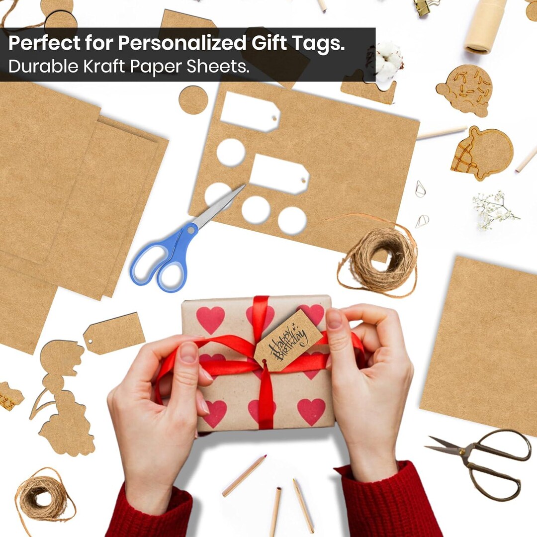 A4 Kraft/craft Paper Craft Liner Sheet - 300 GSM, Brown Color, Pack of ...