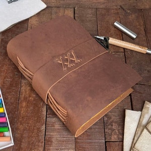 Vintage Leather Journal Recycled Paper Journal, for Notes, Notebook ...